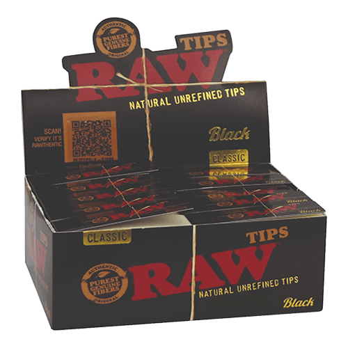 RAW Black Thin Tips, Filters and Tips - BulkBong.com